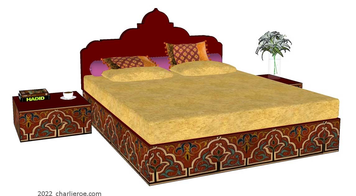new Islamic Arab Moroccan style decorative painted & wood beds ...